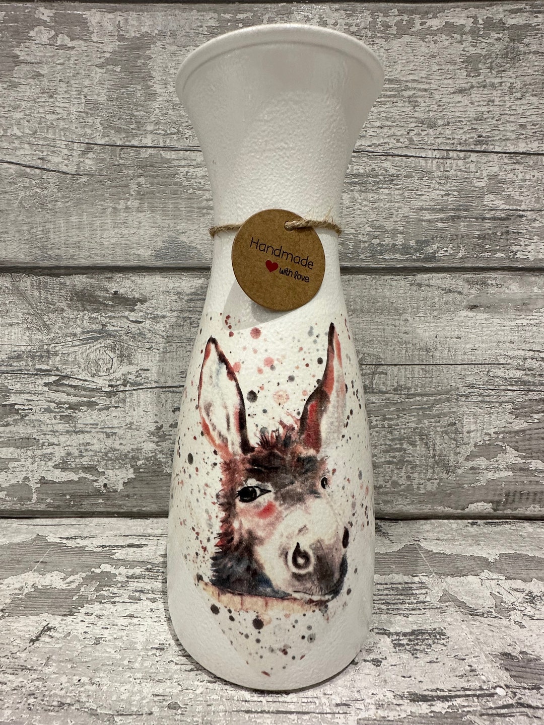 Donkey Vase Decoupage Horse Pony Donkey Gift - Etsy