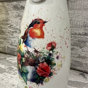 Robin Vase, With Charm - Decouoage, Vase, Gifts, Xmas Gifts, Robins ...
