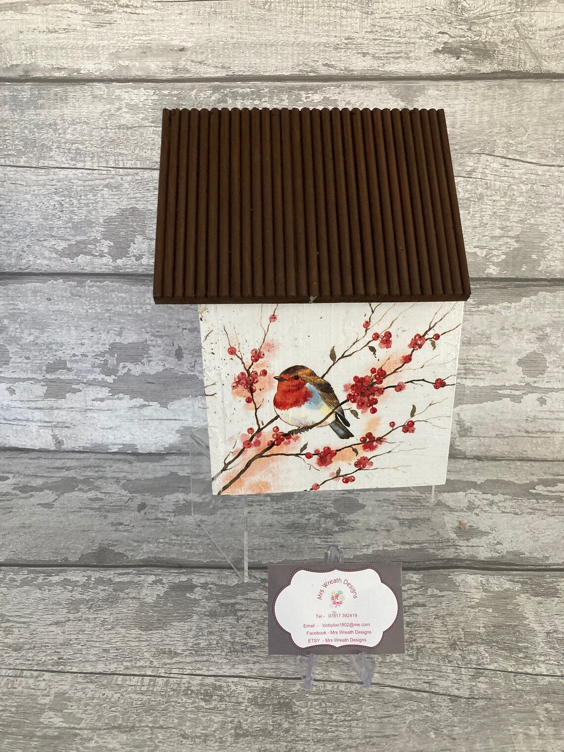 Robin Bird Box Nesting Box Garden Gifts Birds | Etsy