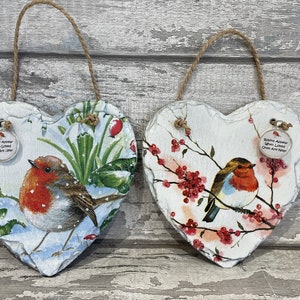 Robin Slate Heart With Display Stand , Robins Appear When Loved Ones ...