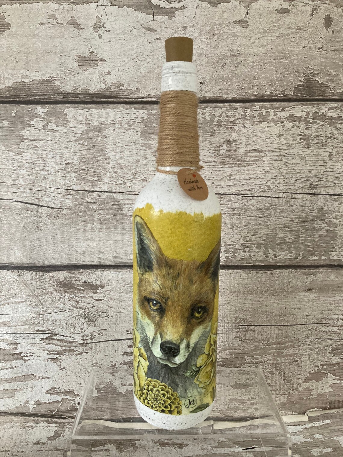 Fox Decoupage Light up Bottle and Vase Set Foxes Gifts | Etsy