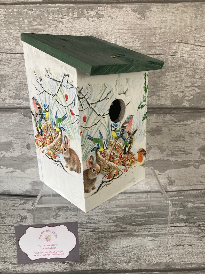 Robin Bird Box Nesting Box Decoupaged Garden Gifts Xmas | Etsy UK