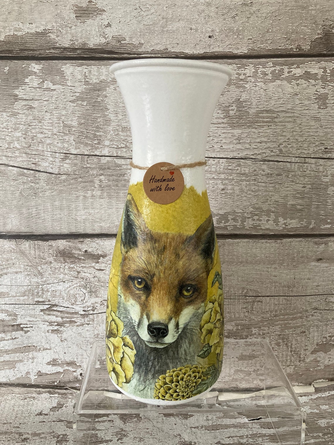 Fox Decoupage Light up Bottle and Vase Set Foxes Gifts | Etsy