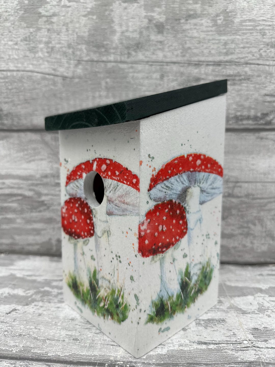 Toadstool Bird Box, Nesting Box, Decoupaged Garden Gifts, Xmas Gifts ...