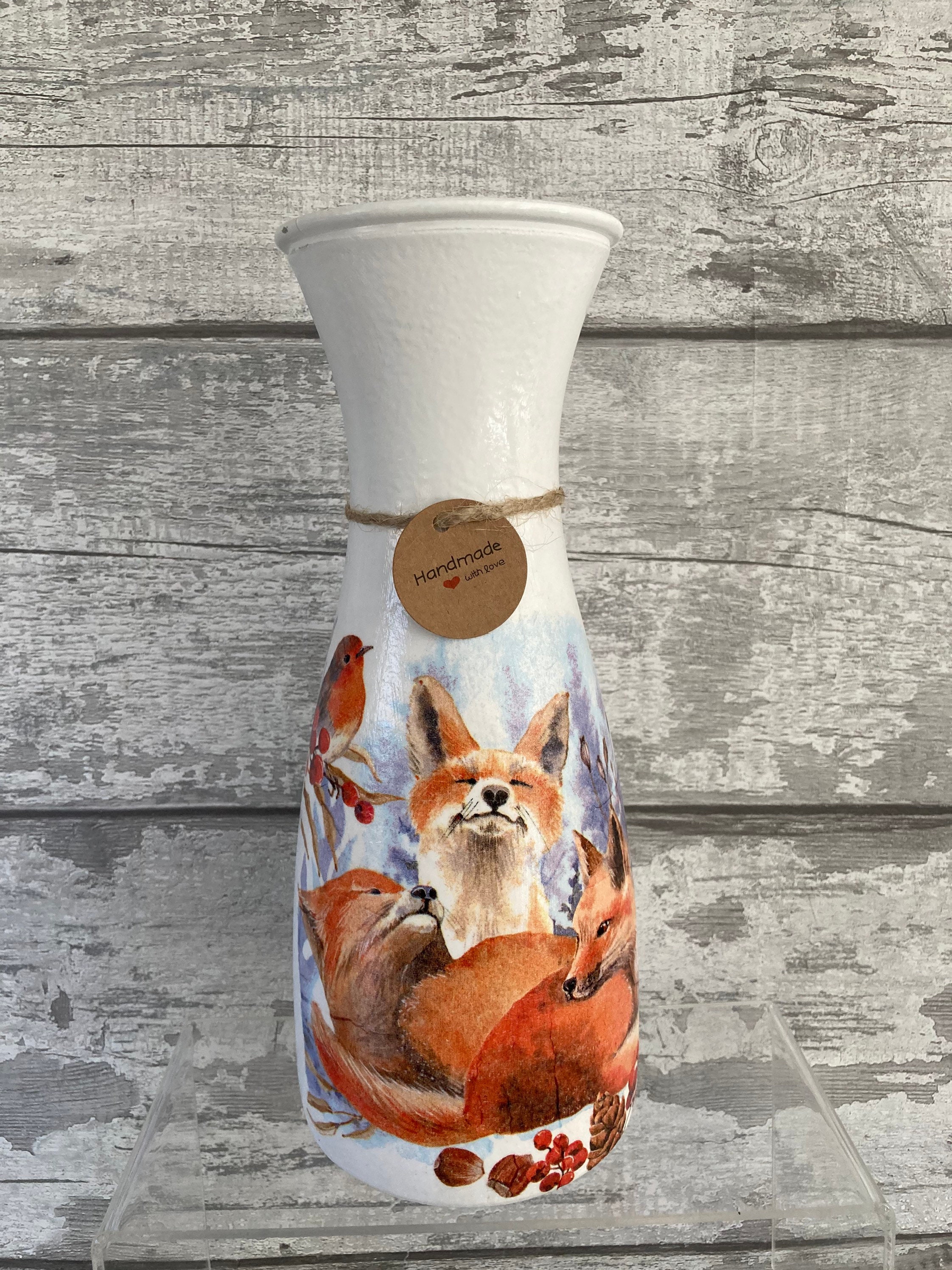 Fox vase and light up bottle set gifts fox gifts autumn | Etsy