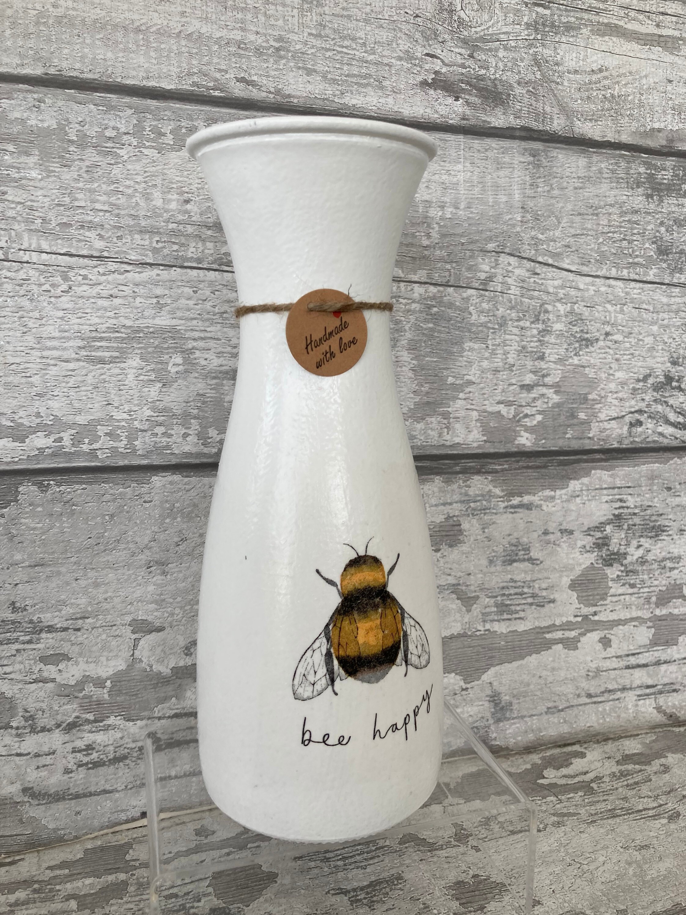 Bee vase decoupage vase gift flowers Mothers Day gifts | Etsy