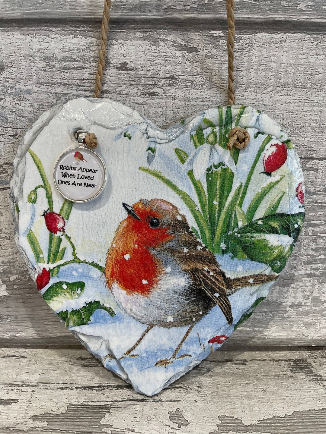 Robin Slate Heart, Robins, Robin Gifts - Etsy UK