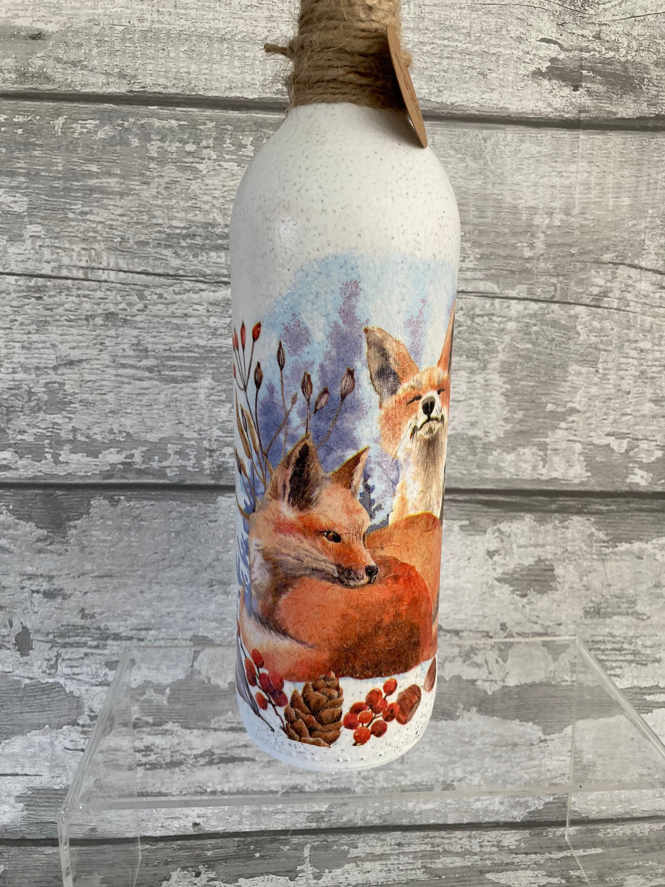 Fox vase and light up bottle set gifts fox gifts autumn | Etsy
