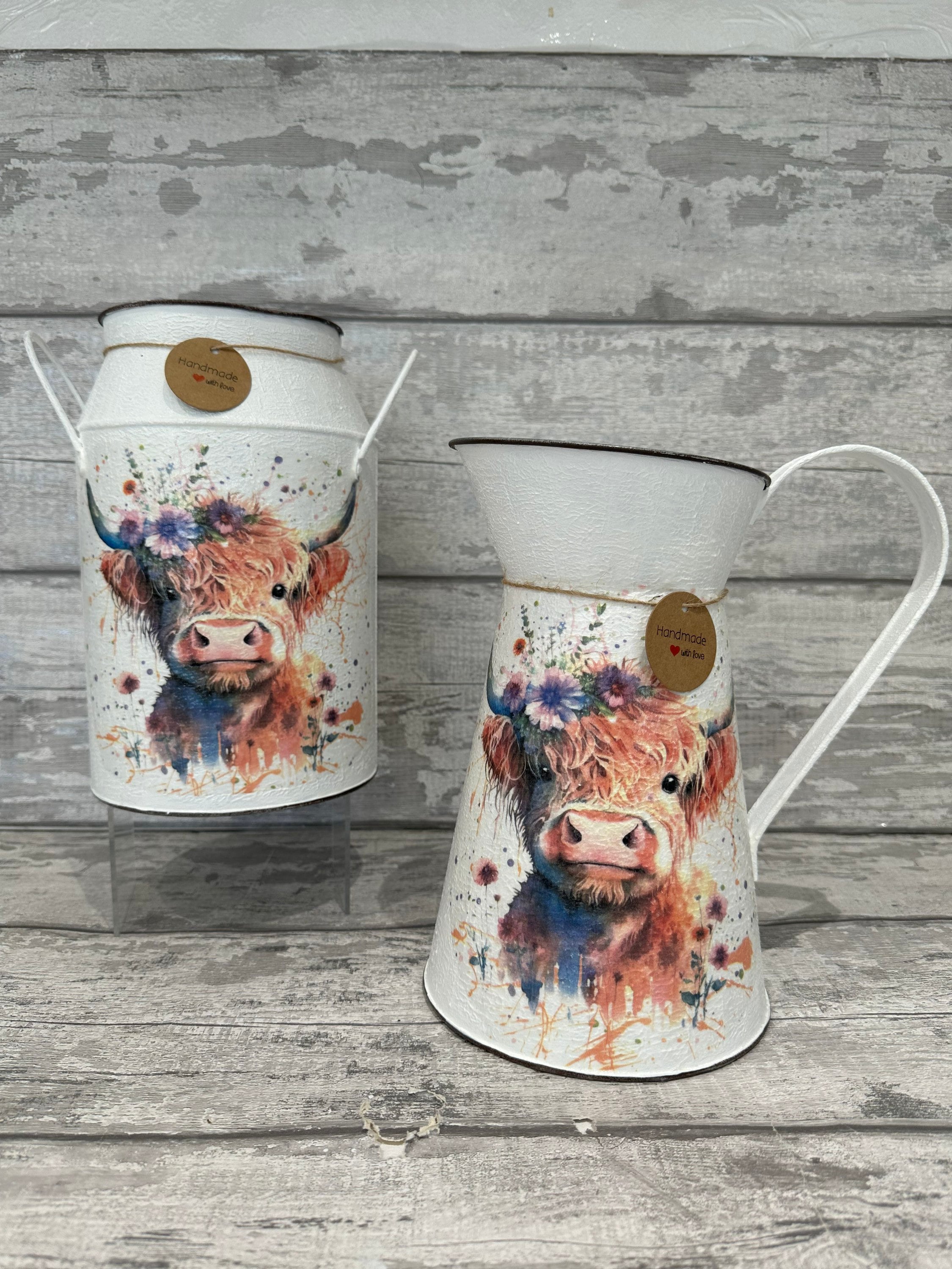 Highland Cow Vase Decouoage Vase Gift - Etsy UK