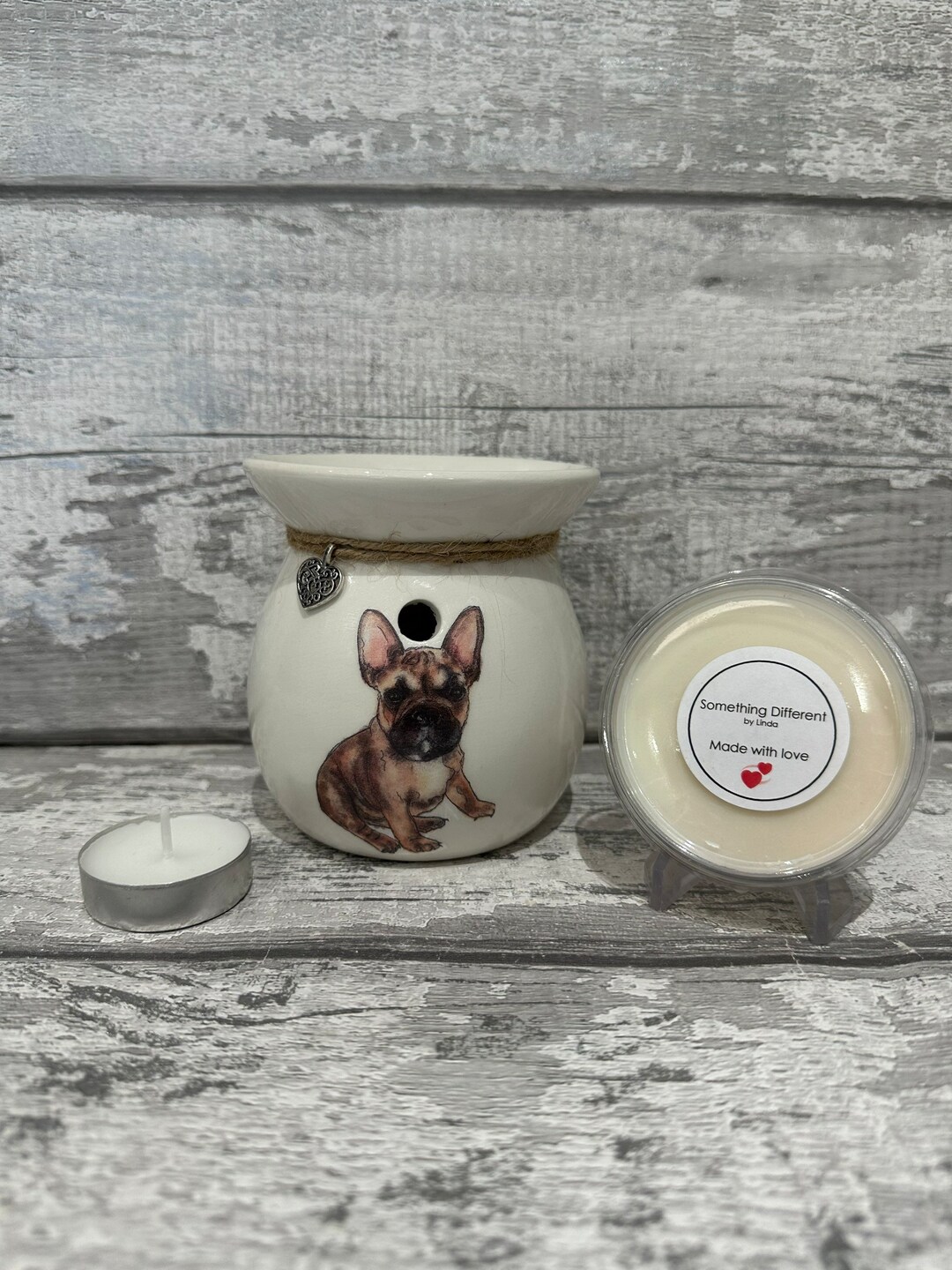Frenchie French Bull Dog Cow Wax Burner Gift Set, Soy Wax Melts, Oil ...