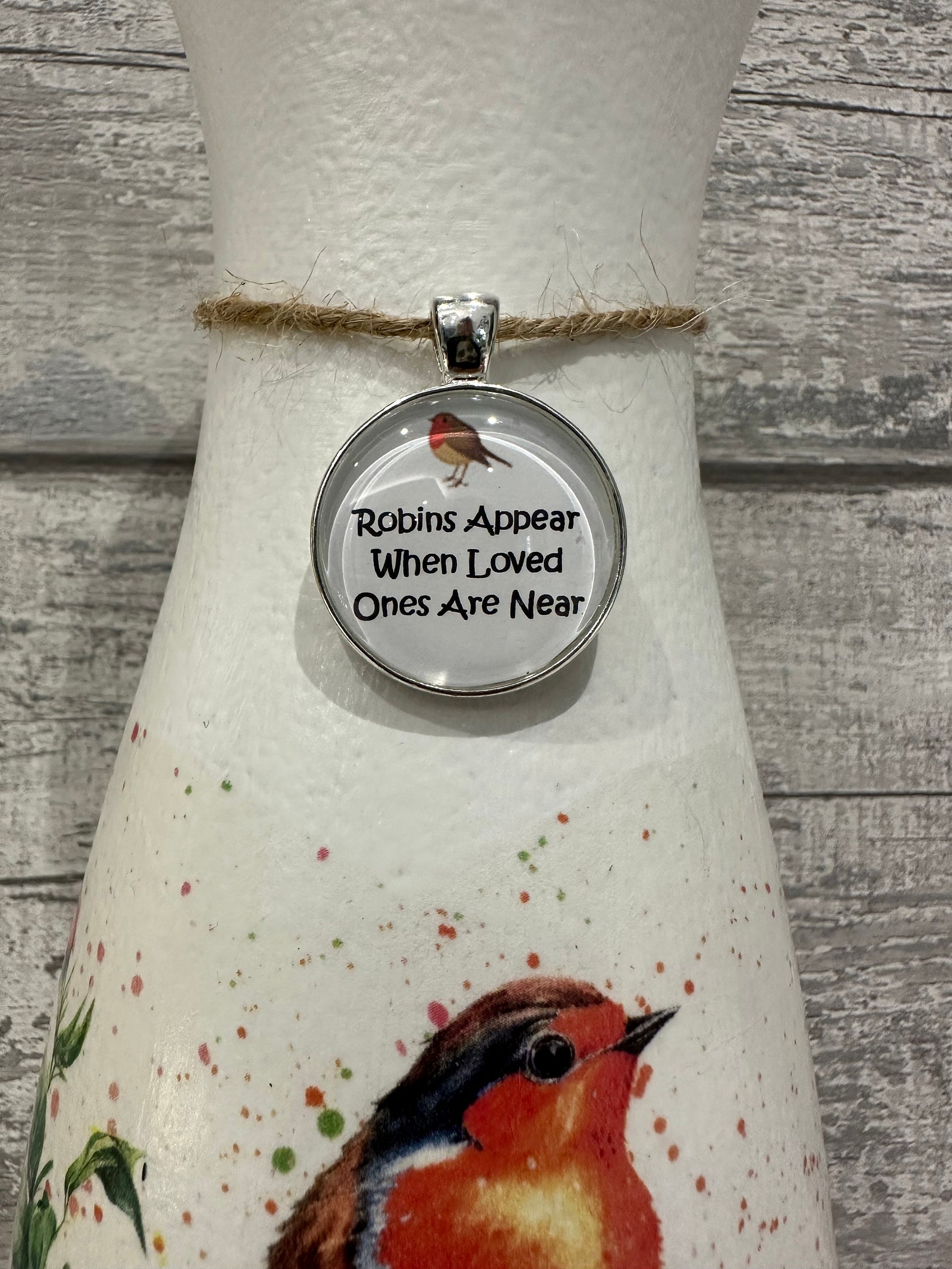 Robin Vase, With Charm - Decouoage, Vase, Gifts, Xmas Gifts, Robins ...