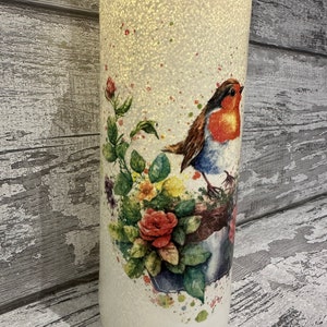 Robin Light up Bottle LED Decouoage Christmas Spring - Etsy