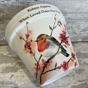 Robin Plant Pot for Inside or Out Decoupaged, Robins, Garden Gifts ...