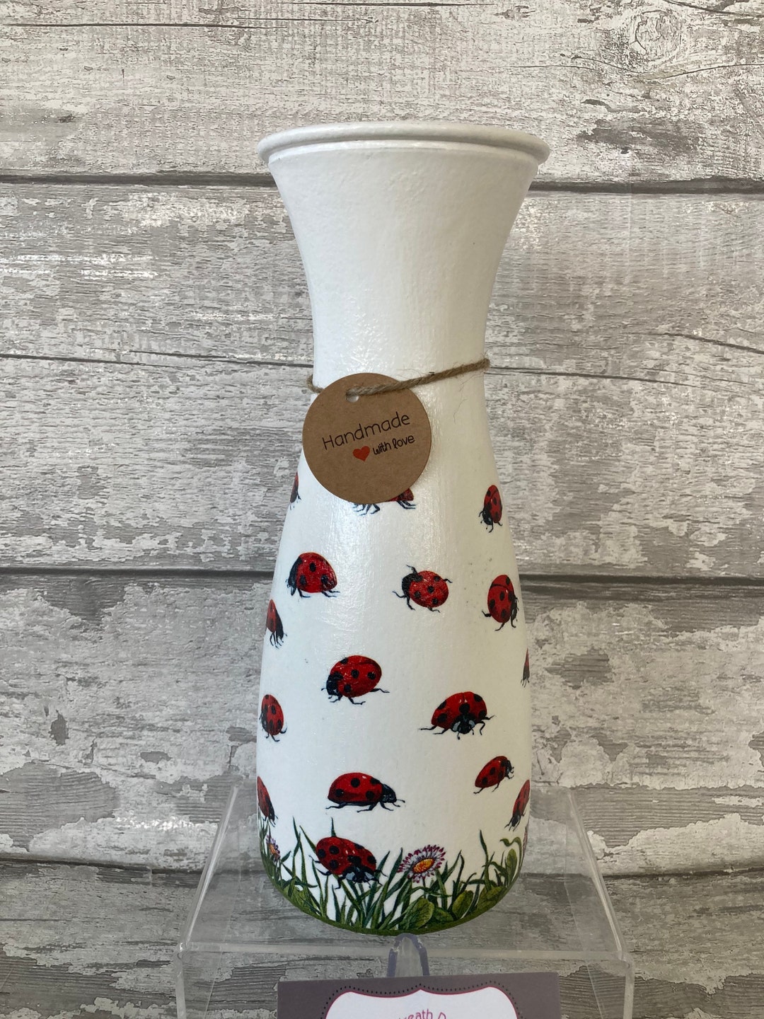 Ladybird Vase - Decoupage Vase, Gift, Flowers, Mother’s Day Gifts ...