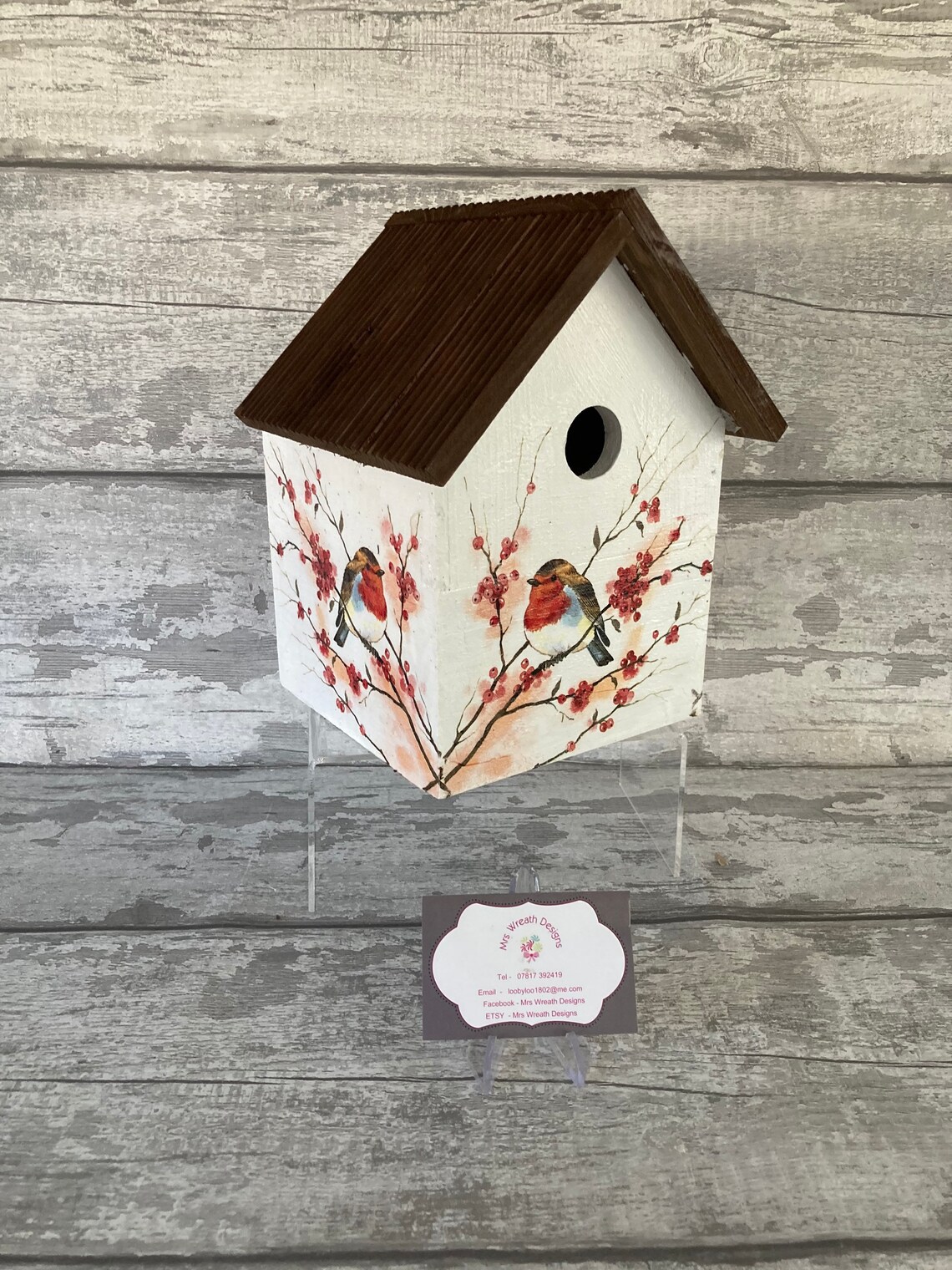 Robin Bird Box Nesting Box Garden Gifts Birds | Etsy