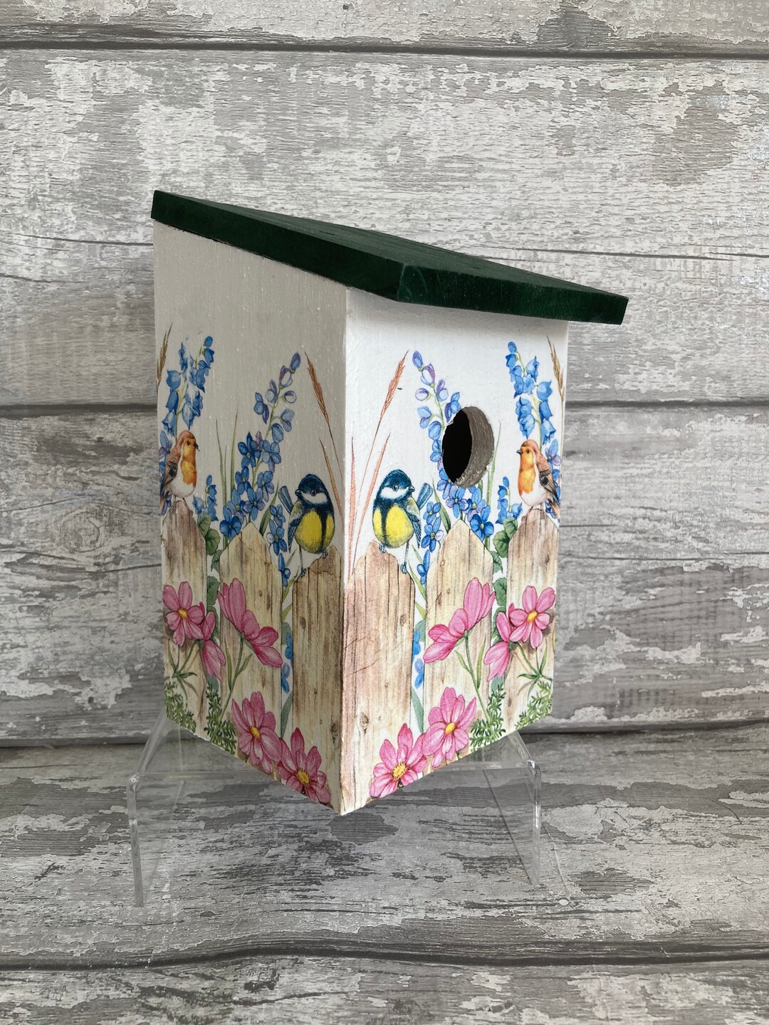 Robin Bird Box, Nesting Box, Decoupaged Garden Gifts, Xmas Gifts ...