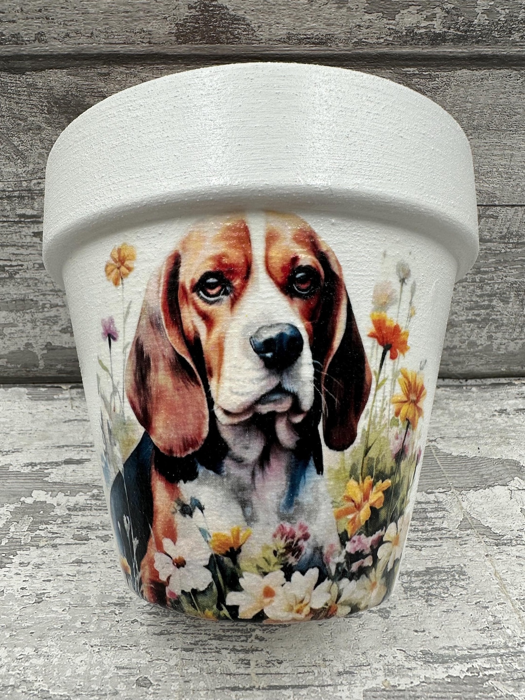 Beagle Plant Pot, for Inside or Out Decoupaged, Beagle Gifts, Beagle ...