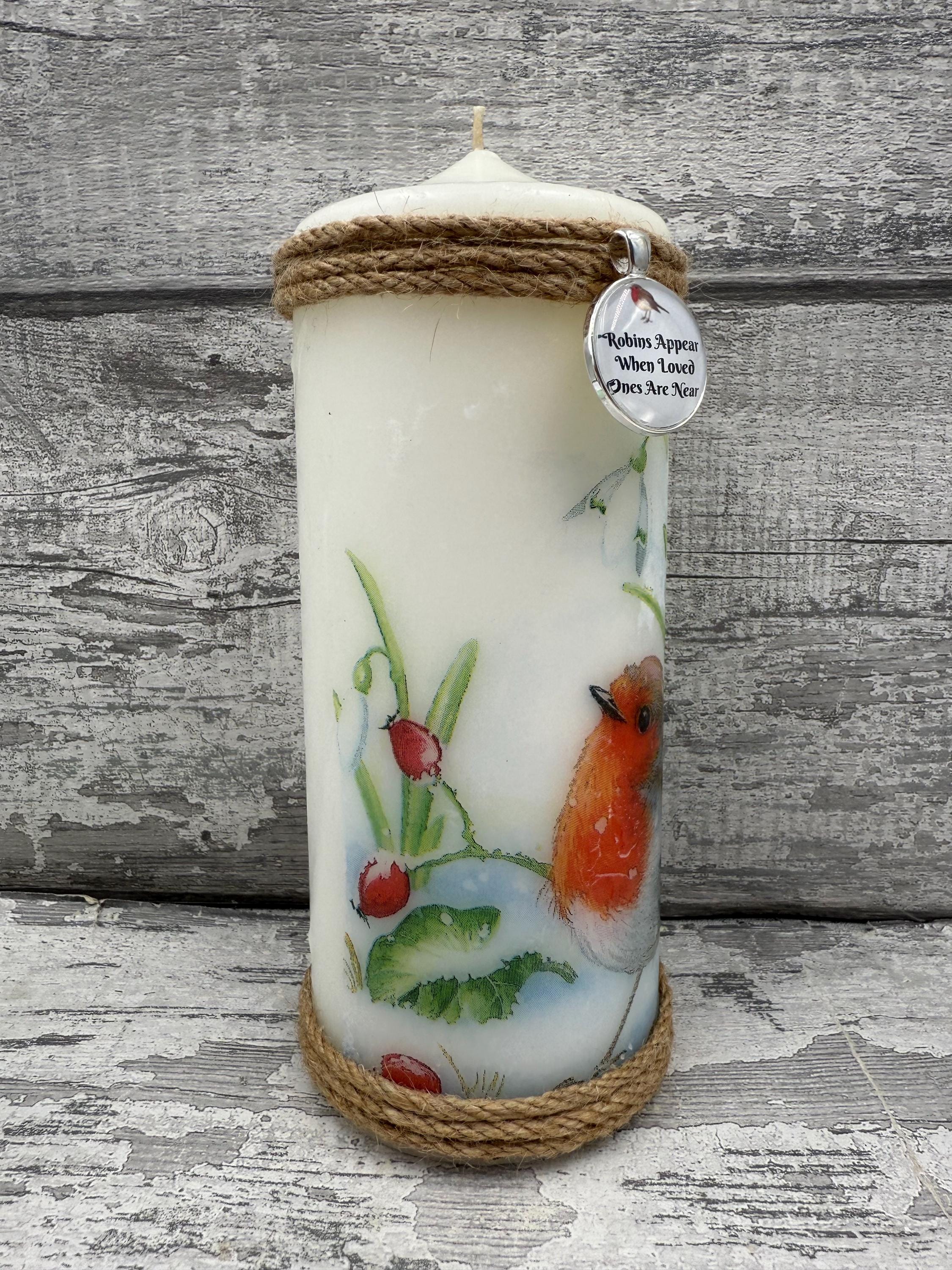 Robin Memorial Candle: 'robins Appear When Loved Ones Are Near' - Etsy UK