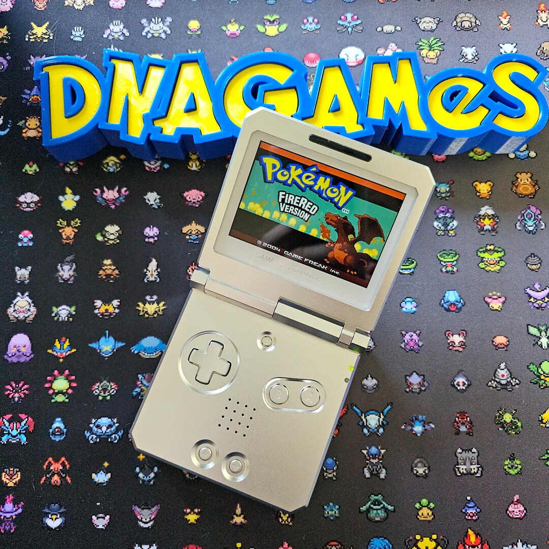 Silver on Silver Boxy Pixel Metal Gameboy Advance SP (HINGED ...
