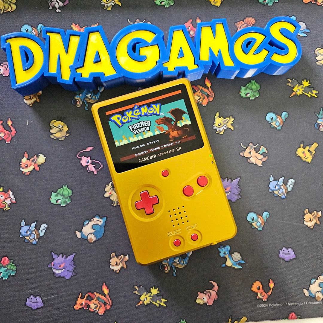 Gold, Red & Blue Boxy Pixel Metal Gameboy Advance GBA Unhinged SP ...