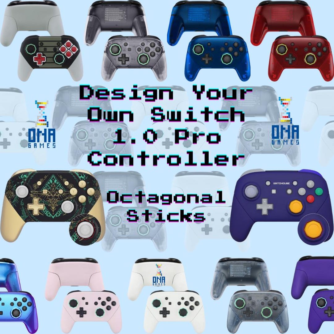 Custom Nintendo Switch Pro Controller Octagonal Sticks (design Your Own ...