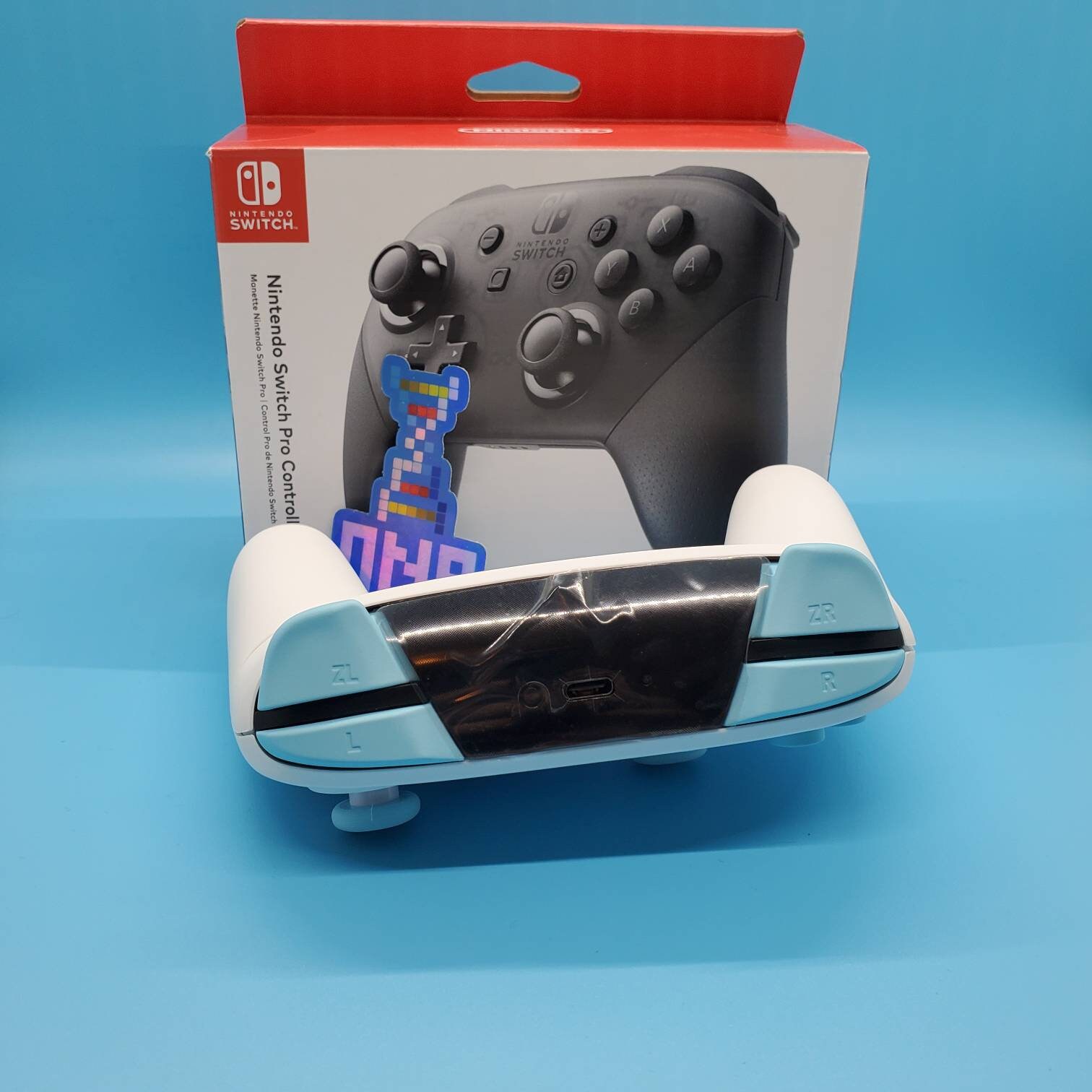 Custom Nintendo Switch Pro Controller white Heaven Blue | Etsy Singapore