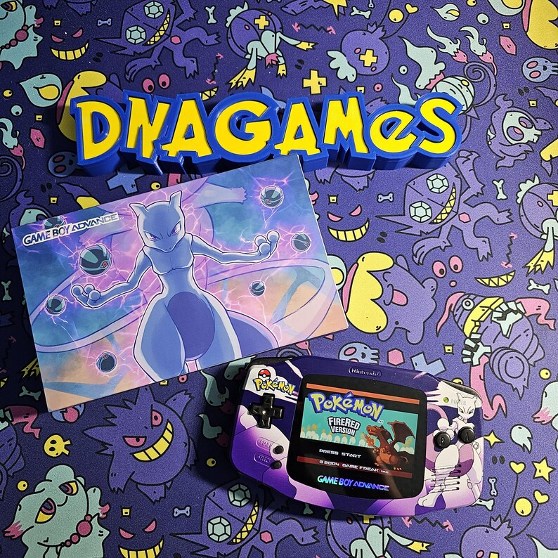 Mewtwo Themed Pokemon Nintendo Gameboy Advance GBA With Funnyplaying ...