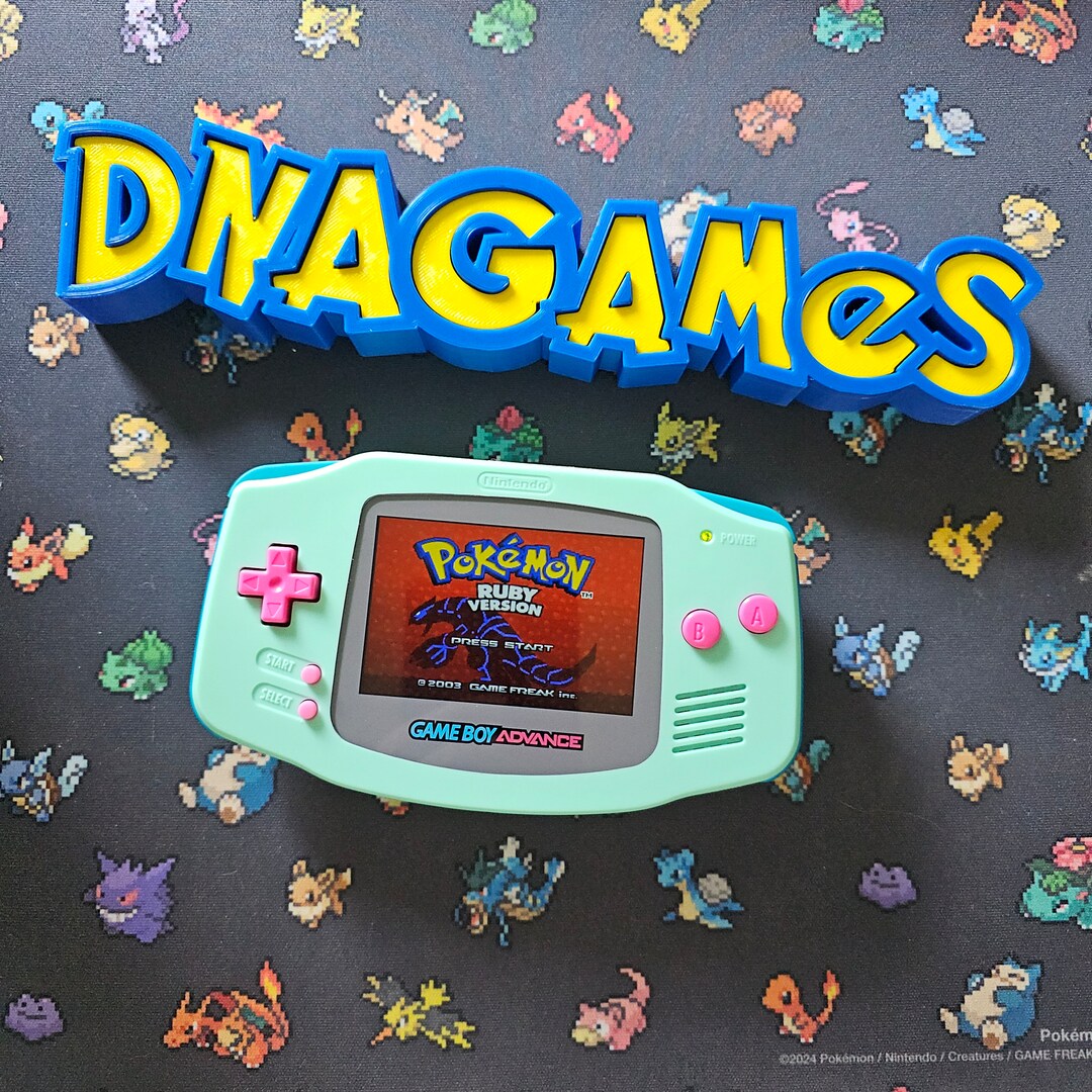 Mint Green, Pink & Blue Nintendo Gameboy Advance With Funnyplaying IPS ...