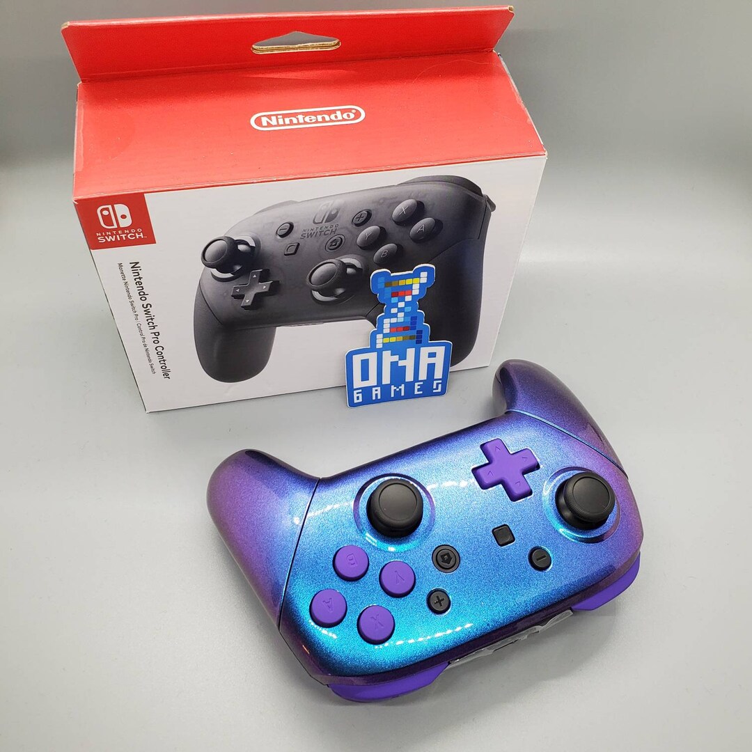 Custom Nintendo Switch Pro Controller chameleon Purple, Dark Purple ...