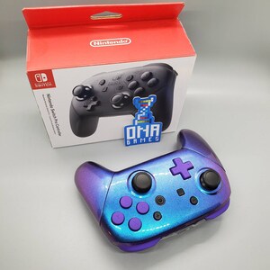 Custom Nintendo Switch Pro Controller chameleon Purple, Dark Purple ...