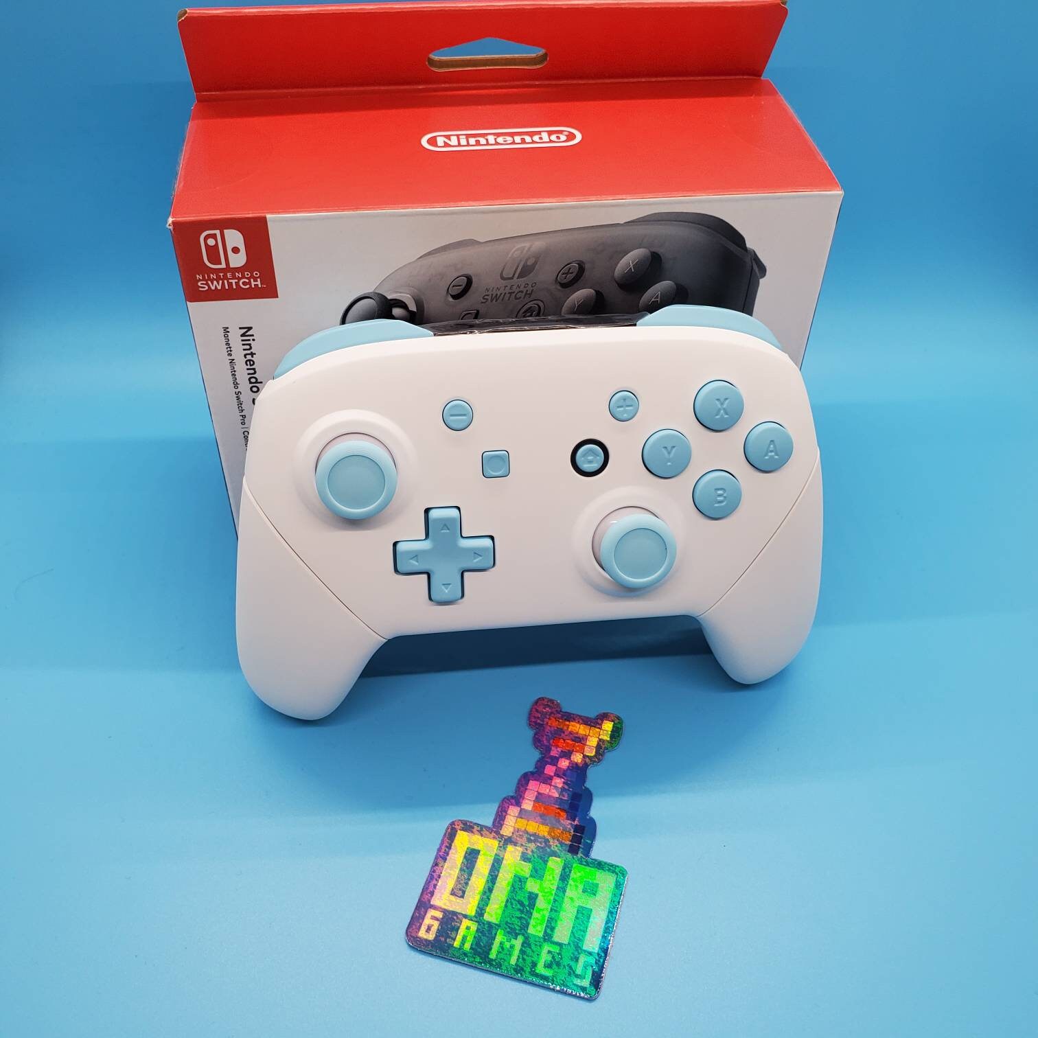 Custom Nintendo Switch Pro Controller white Heaven Blue - Etsy Singapore
