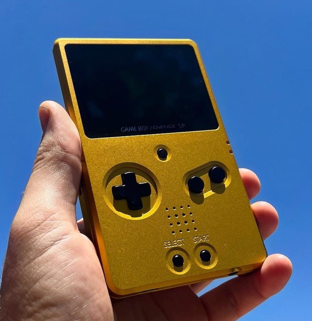 Yellow and Black All Metal Boxy Pixel Unhinged Gameboy Advance SP Gba ...