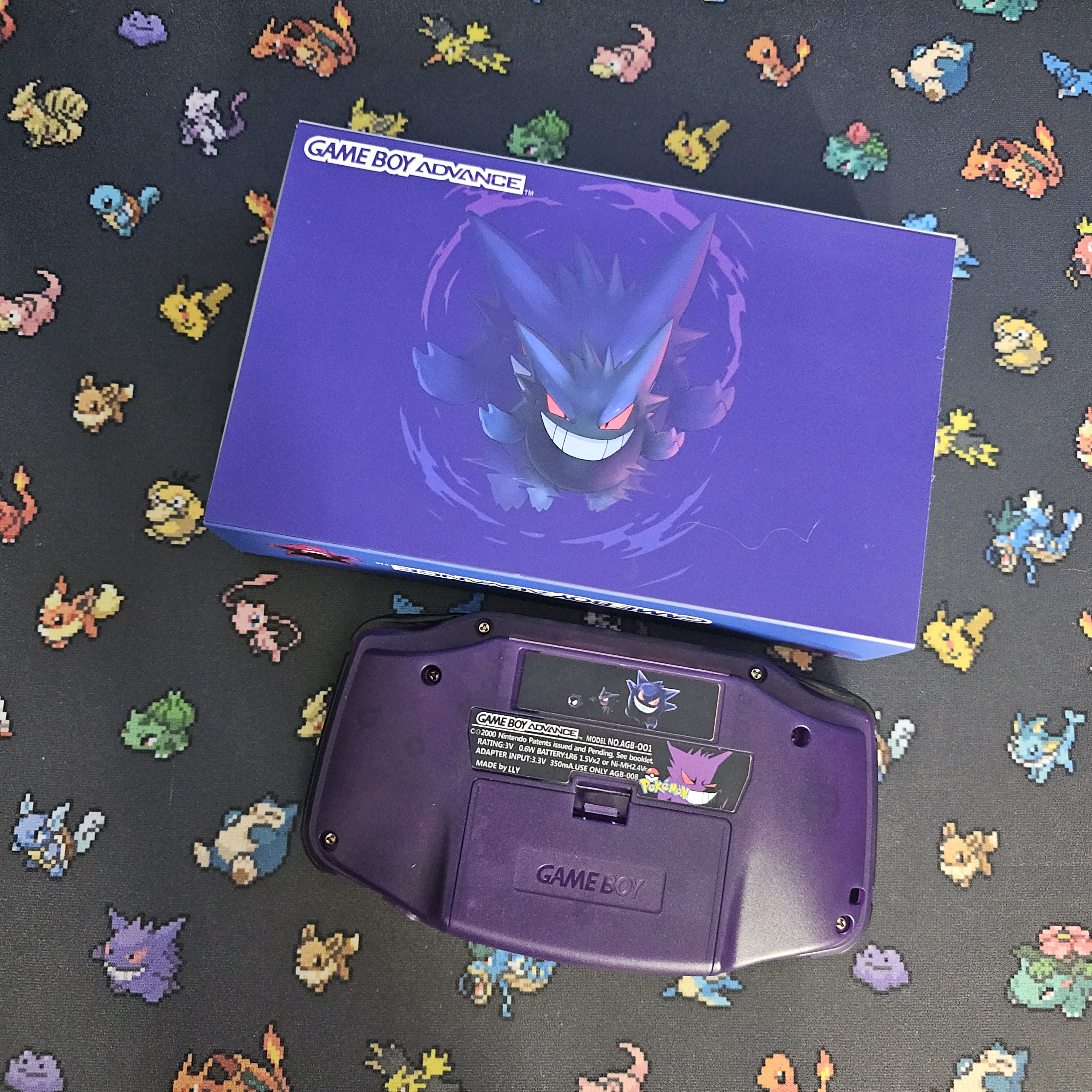 Gengar Themed Nintendo Gameboy Advance GBA With Funnyplaying IPS Screen ...