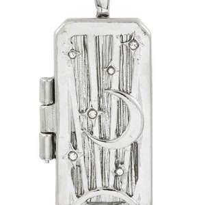 Rectangular Celestial Locket in Silver Tone With Magnet Closure ...