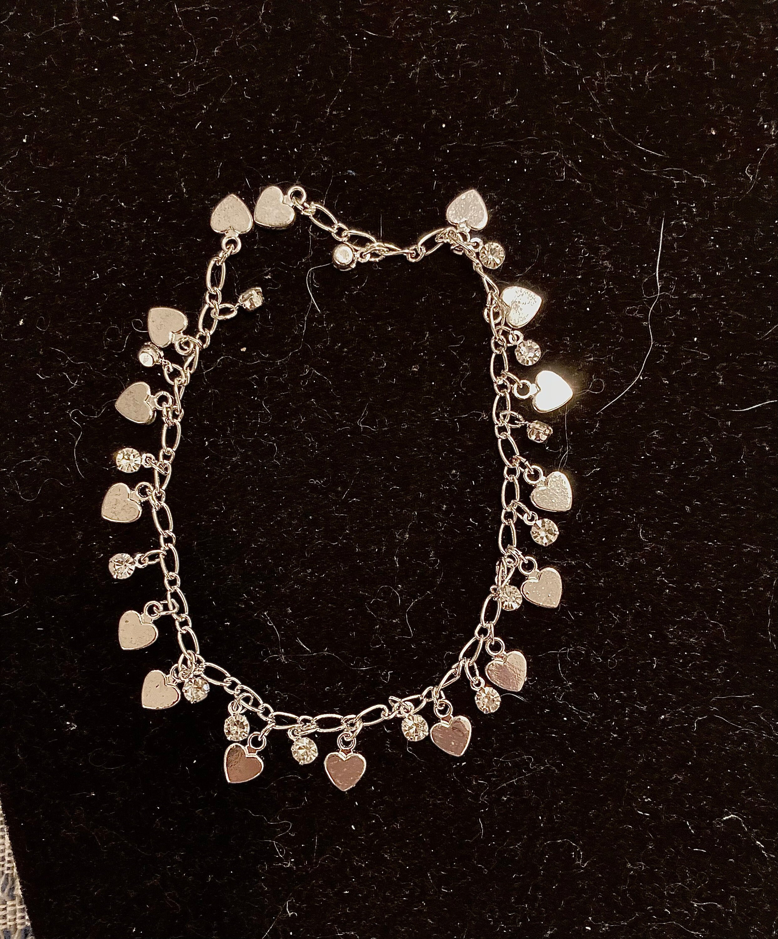 Delicate Heart Silver-plate Charm Bracelet With Sparkling Details - 8 ...