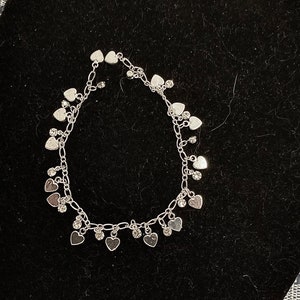 Delicate Heart Silver-plate Charm Bracelet With Sparkling Details - 8 ...