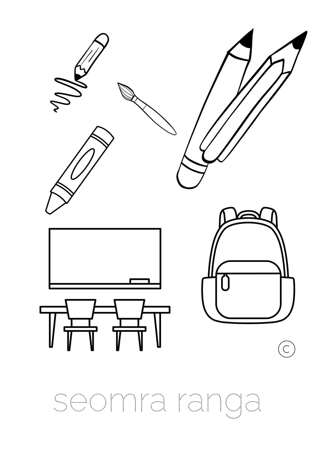 Learn Irish Colouring Pages: A4 Gaeilge Kids Activity (digital Download ...