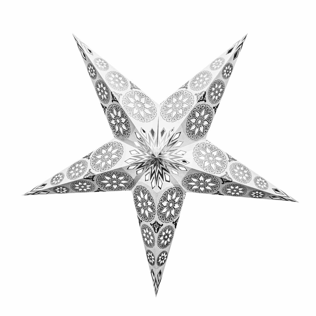 Ice Flower White Metallic Starlight Paper Star Paper Star 5 - Etsy