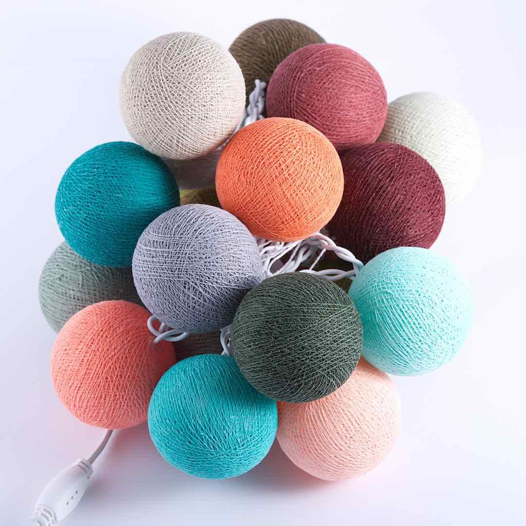 Vintage Fairy Lights Cotton Ball Fairy Lights, 20 or 35 LED Cotton Ball ...