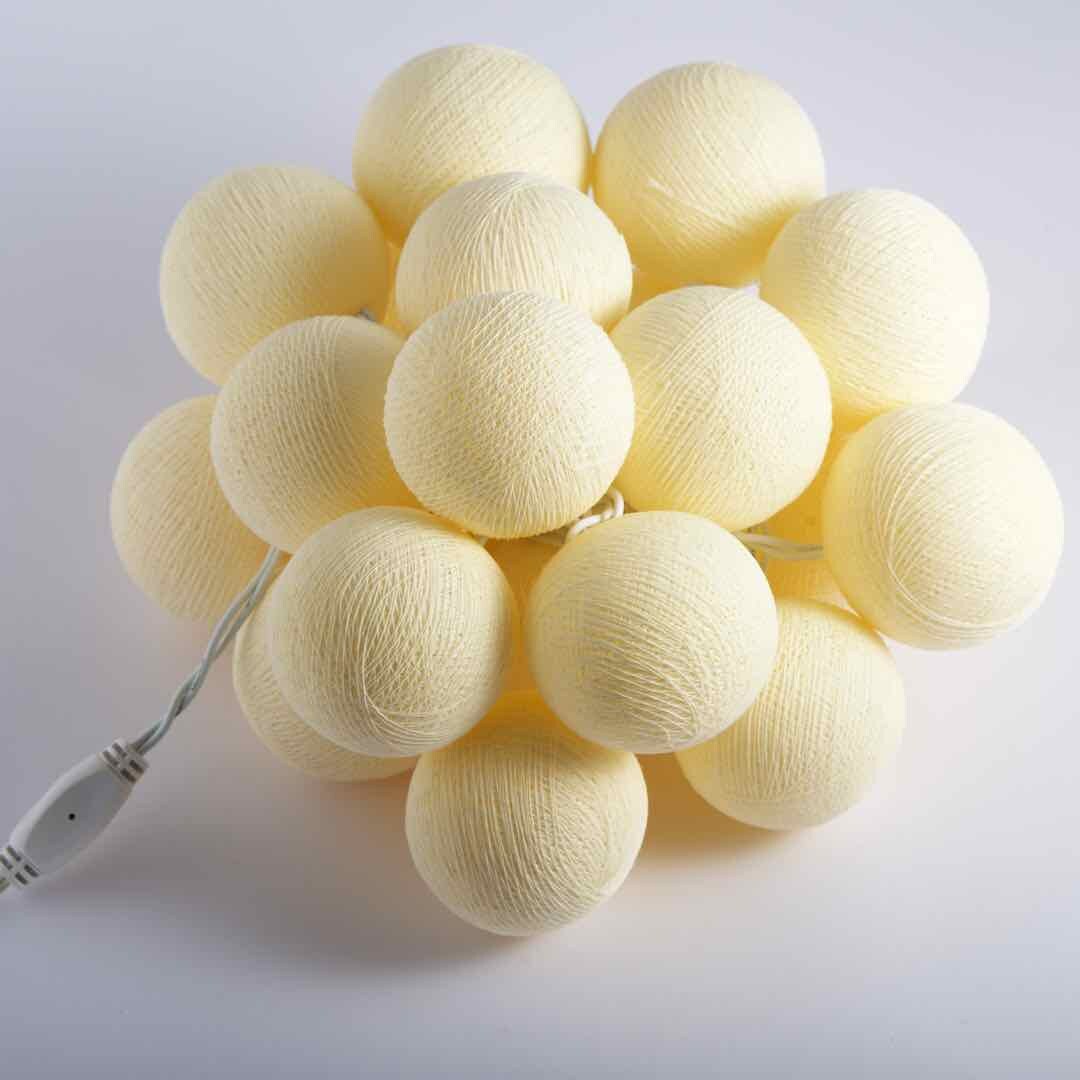 Cream Fairy Lights Cotton Ball Fairy Lights 20 or 35 LED - Etsy