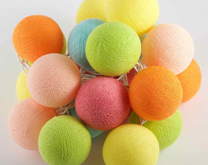 Spring Fairy Lights Cotton Ball Fairy Lights, 20 or 35 LED Cotton Ball ...