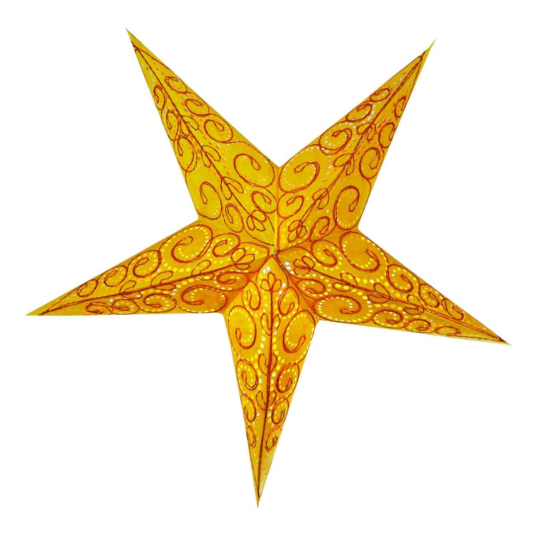 Spiral Orange Poinsettia Starlight Paper Star, Paper Star 5 or 9 Points ...