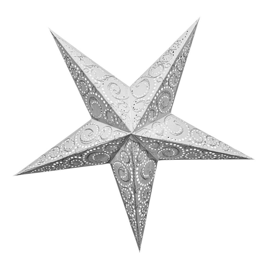 Spiral White Poinsettia Starlight Paper Star, Paper Star 5 or 9 Points ...