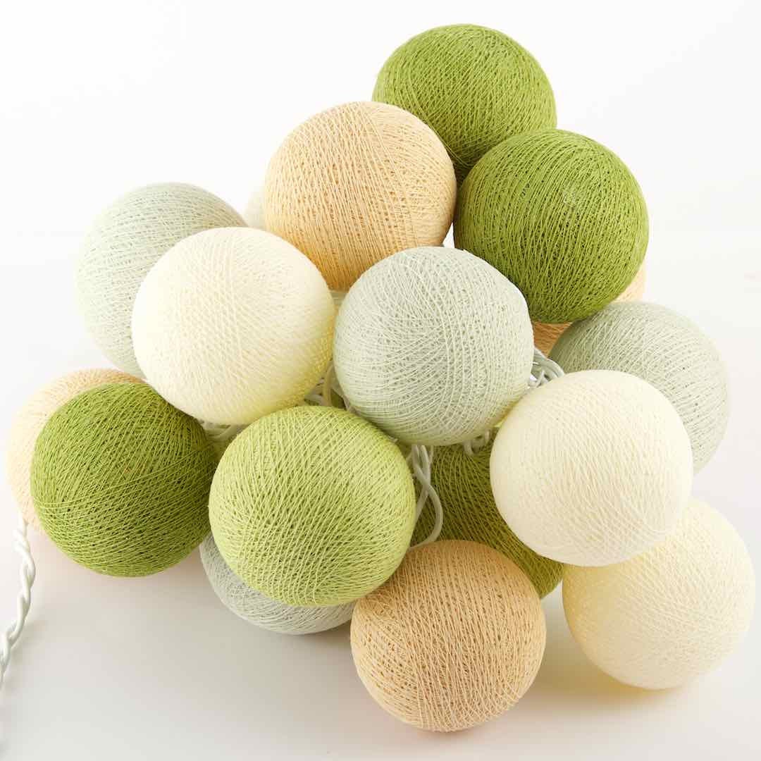 Fern Fairy Lights Cotton Ball String Lights, 20 LED Cotton Ball String ...