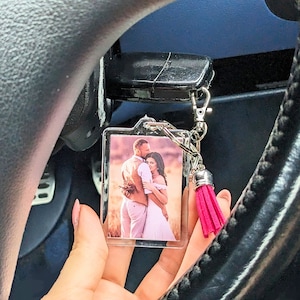 Personalised Photo Keyring Custom Keychain Printed Double Sided Photo ...