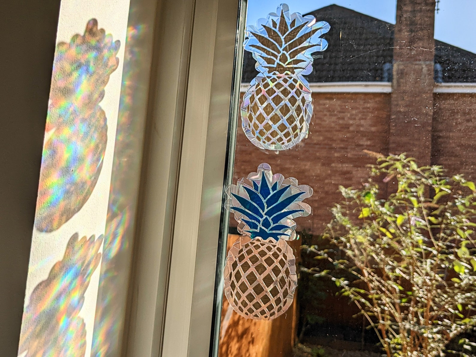 Pineapple Suncatcher Sticker Sun Catcher Rainbow Pineapple - Etsy