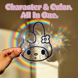 Cats Rainbow Suncatcher Stickers Pikachiu Hell Kitti Sanri Sonickk AC ...