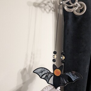 Black Bat &moon Suncatcher Window Stained Acrylic Sun Catcher Crystal ...