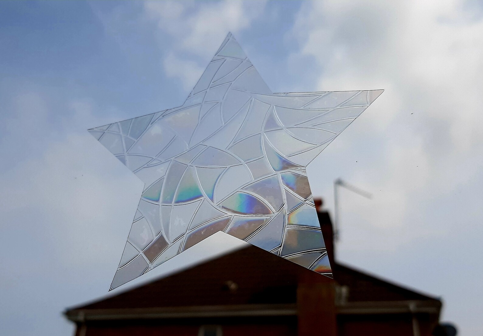 Twinkle Stars Suncatcher Sticker 3x4" Rainbow Window Film Cling Prism ...