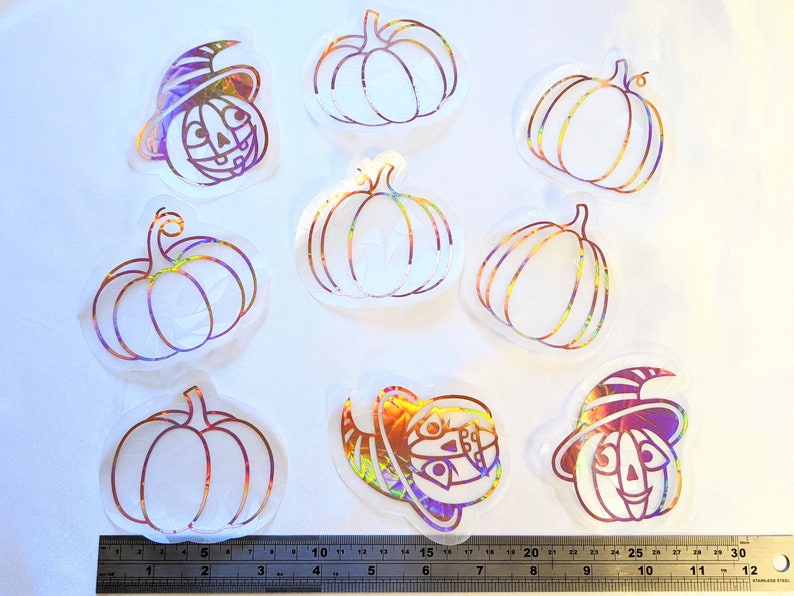 Pumpkin Suncatcher Stickers Autumn Decor Rainbow Window Film Pumpkin ...